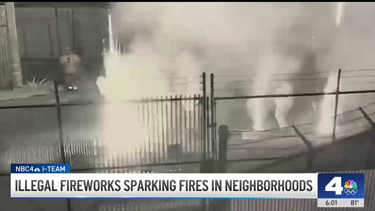 Illegal fireworks sparking fires in neighborhoods - YouTube