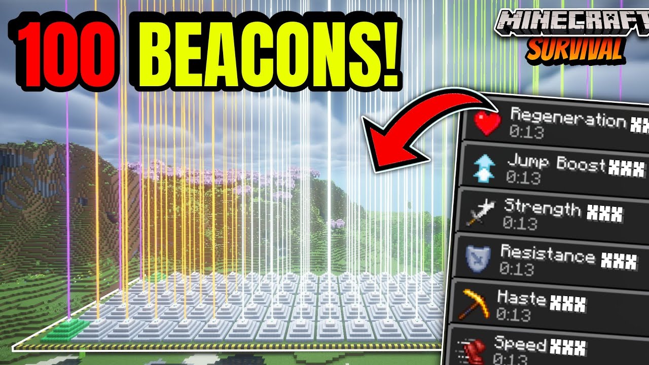I Made FULLY MAXOUT 100 BEACONS😰In Minecraft Survival🤯 - YouTube