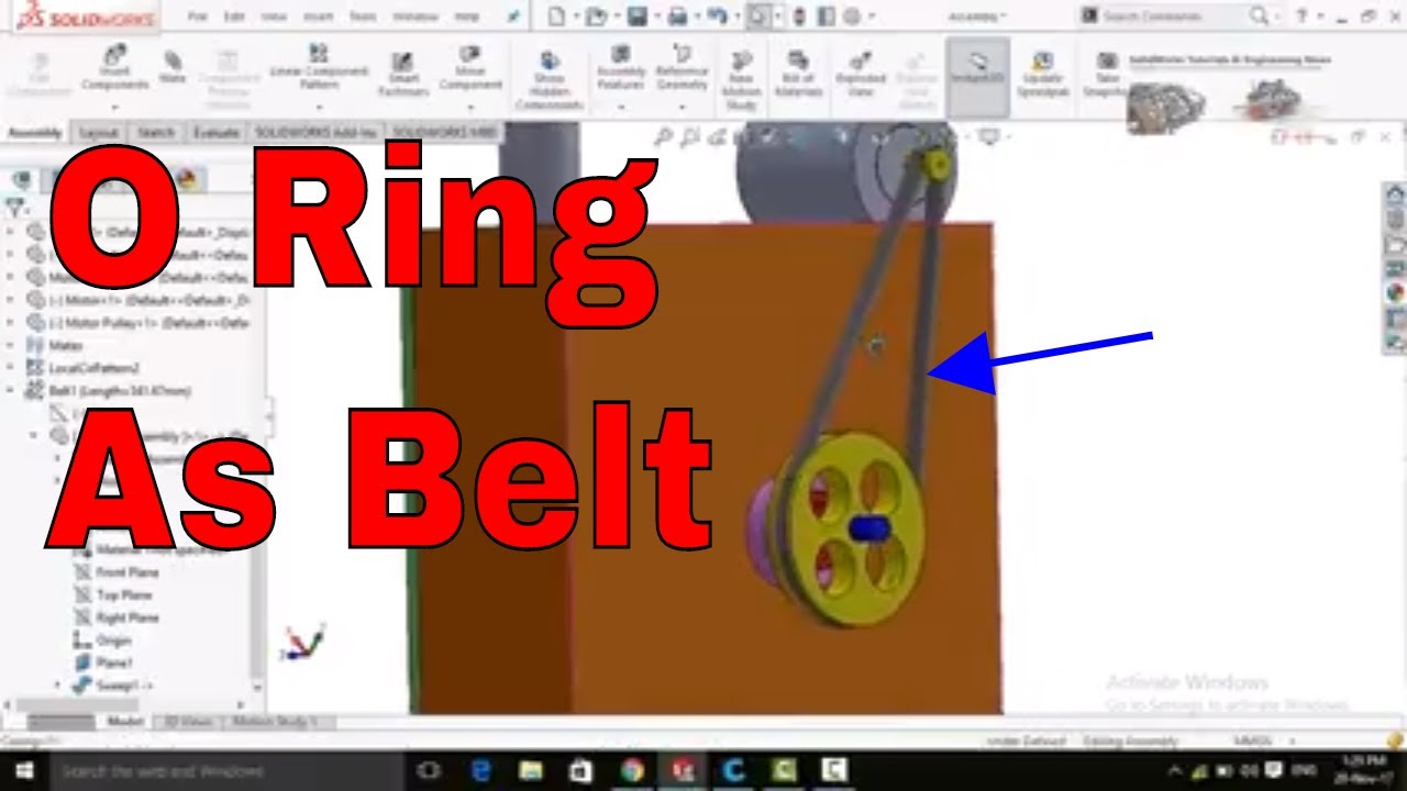 SolidWorks Tutorial: How to Create O Shape Belt in SolidWorks - YouTube