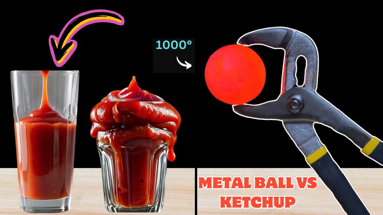 EXPERIMENT Glowing 1000 degree METAL BALL vs Ketchup | Cool Science ...