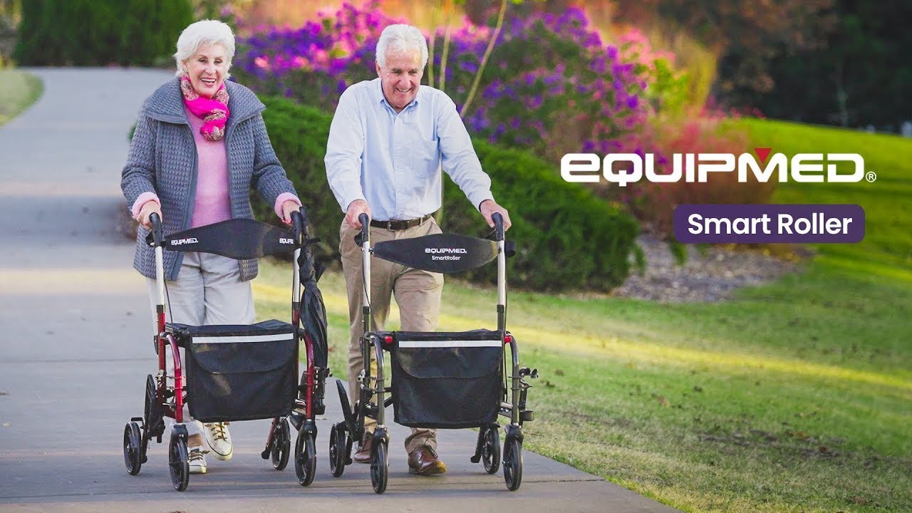 Equipmed Smart Roller 2in1 Rollator and Transit Wheelchair - YouTube