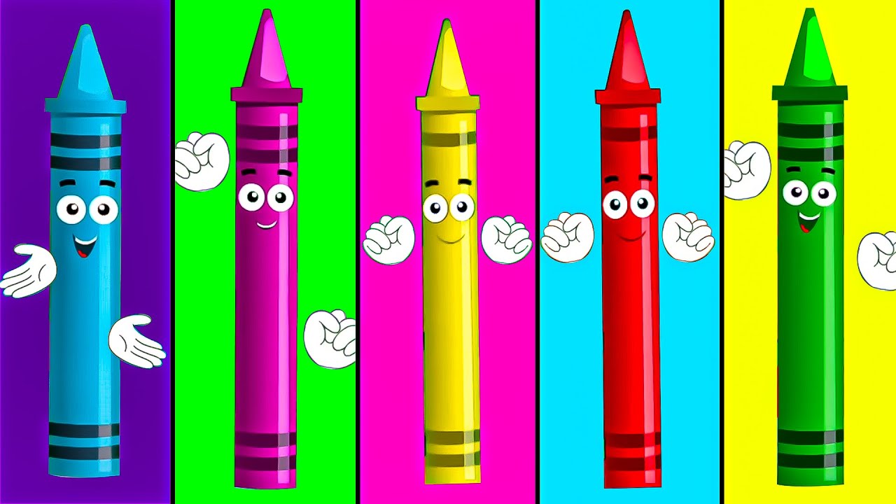 Five Little Crayons + More Nursery Rhymes for Kids - YouTube