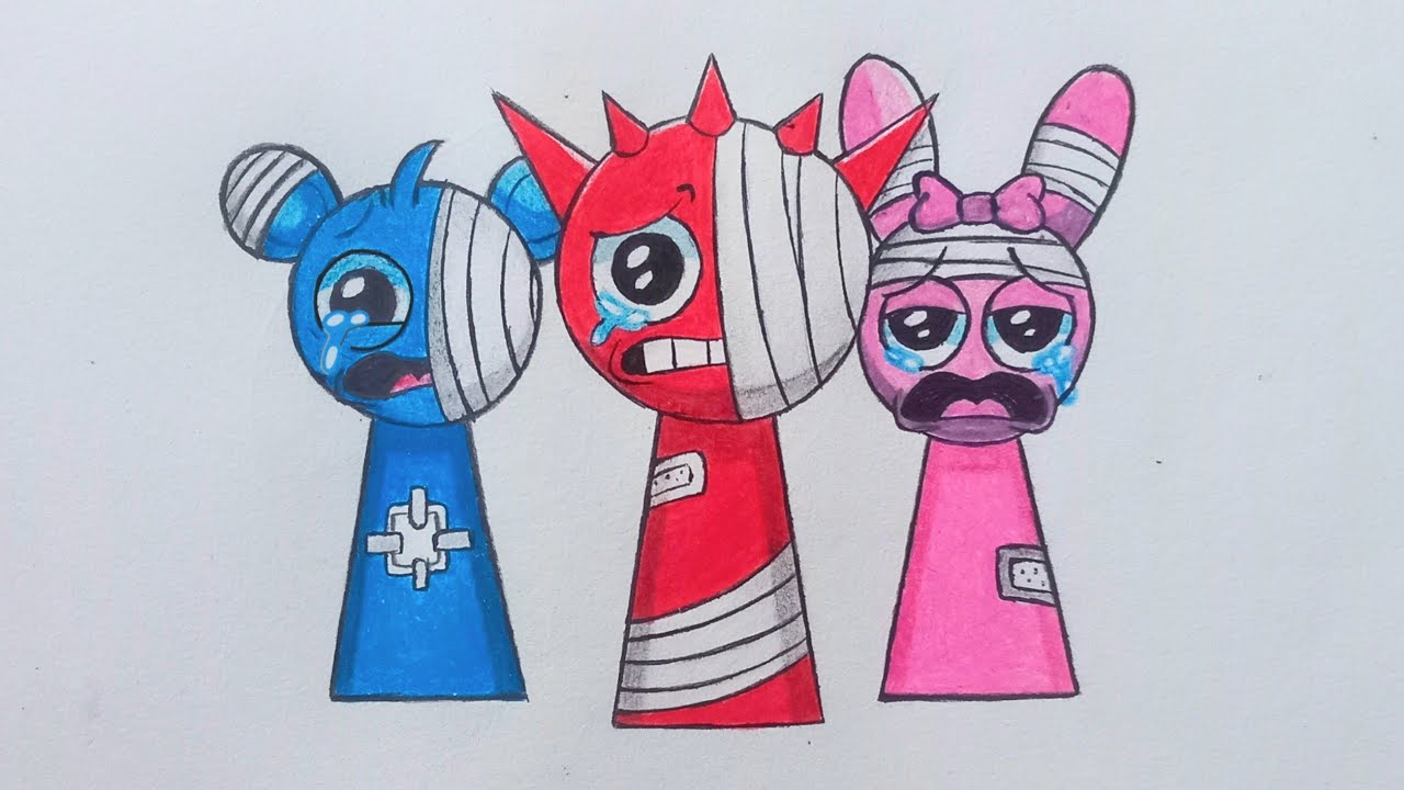Drawing Sky, Raddy & Pinki Sprunki but THEY SURVIVED - Sprunki ...