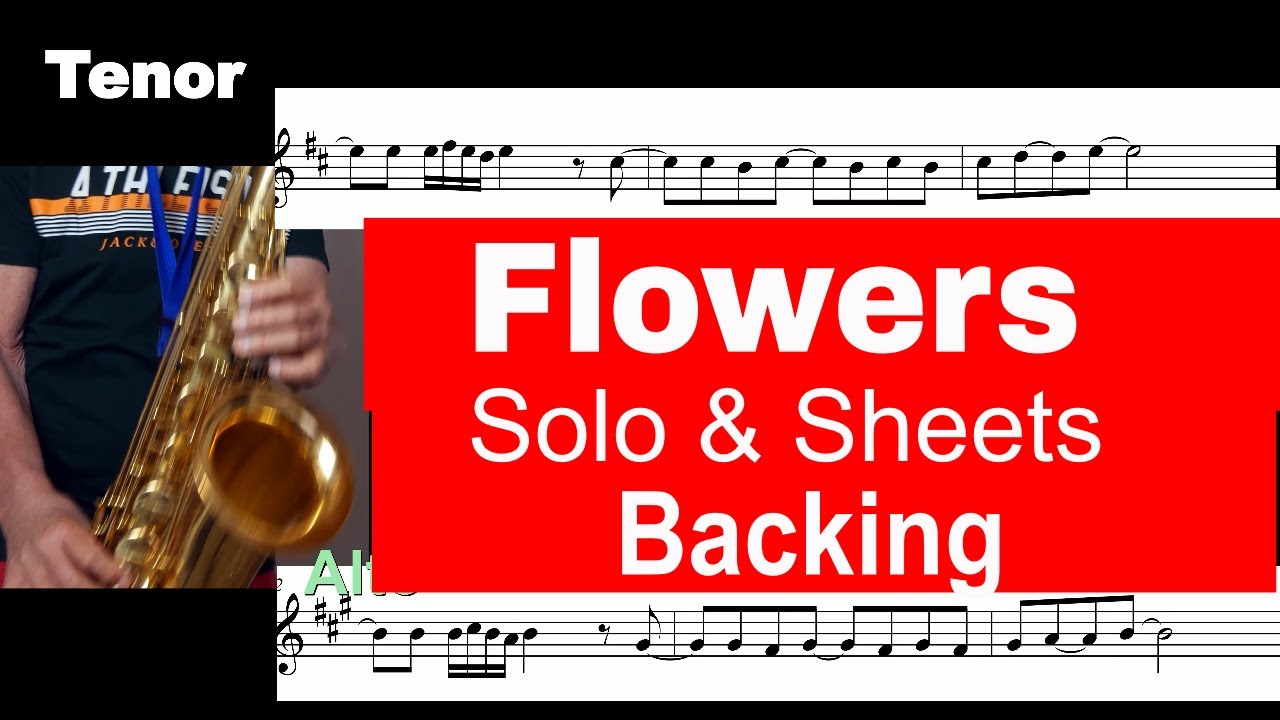 "Flowers" (Miley Cyrus) Saxophon Solo Backingtrack Sheets - YouTube