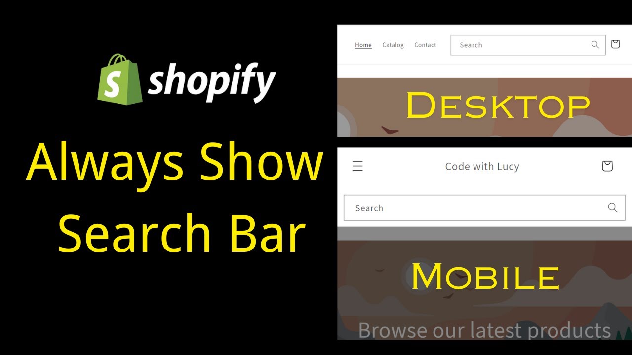 How to make the search bar always visible on Shopify - Dawn & all free ...