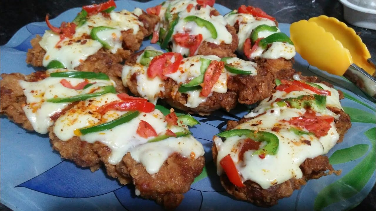 CHIZZA | KFC STYLE CHIZZA | HOMEMADE CHICKEN CRUST PIZZA by Maheen ...