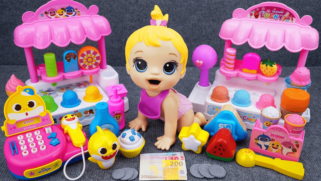 30 Minutes Satisfying with Unboxing Cute Baby Shark Ice Cream Store ...