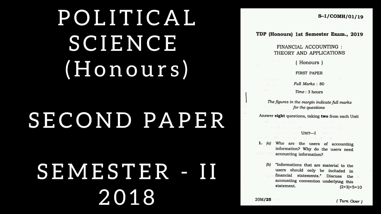 Political Science (Honours) 2nd Semester Second Paper 2018 Tripura ...