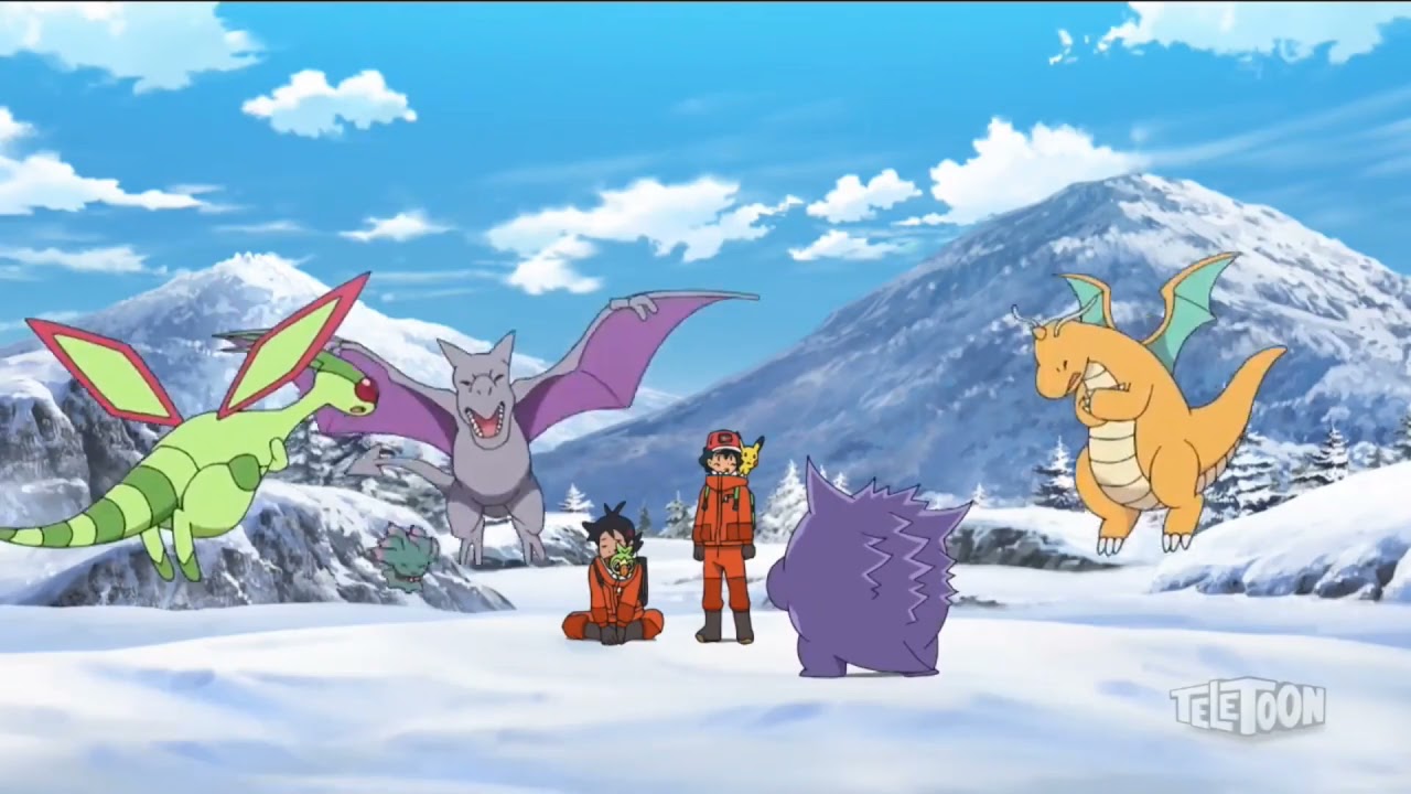 Pokemon Journeys All Of Ash And Goh's Pokemon Feel's The Cold - YouTube