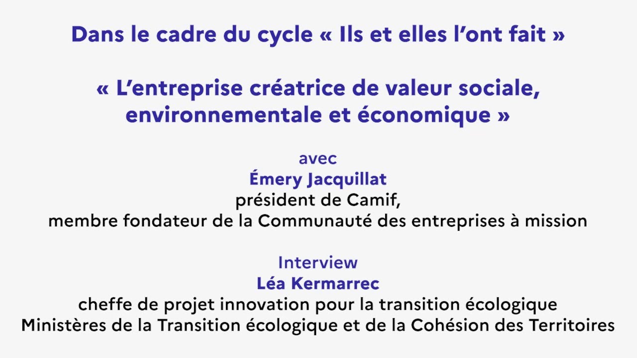 « ils et elles l’ont fait » L’entreprise créatrice de valeur sociale ...