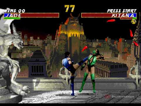 JADE vs KITANA - ULTIMATE MORTAL KOMBAT 3 - SEGA GENESIS - SEGA MEGA DRIVE