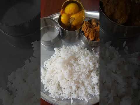 lunch spl |Satham wth #Chickengravy🍗 | Egg🥚 poriyal &brinjal🍆 kulambu😋 ...