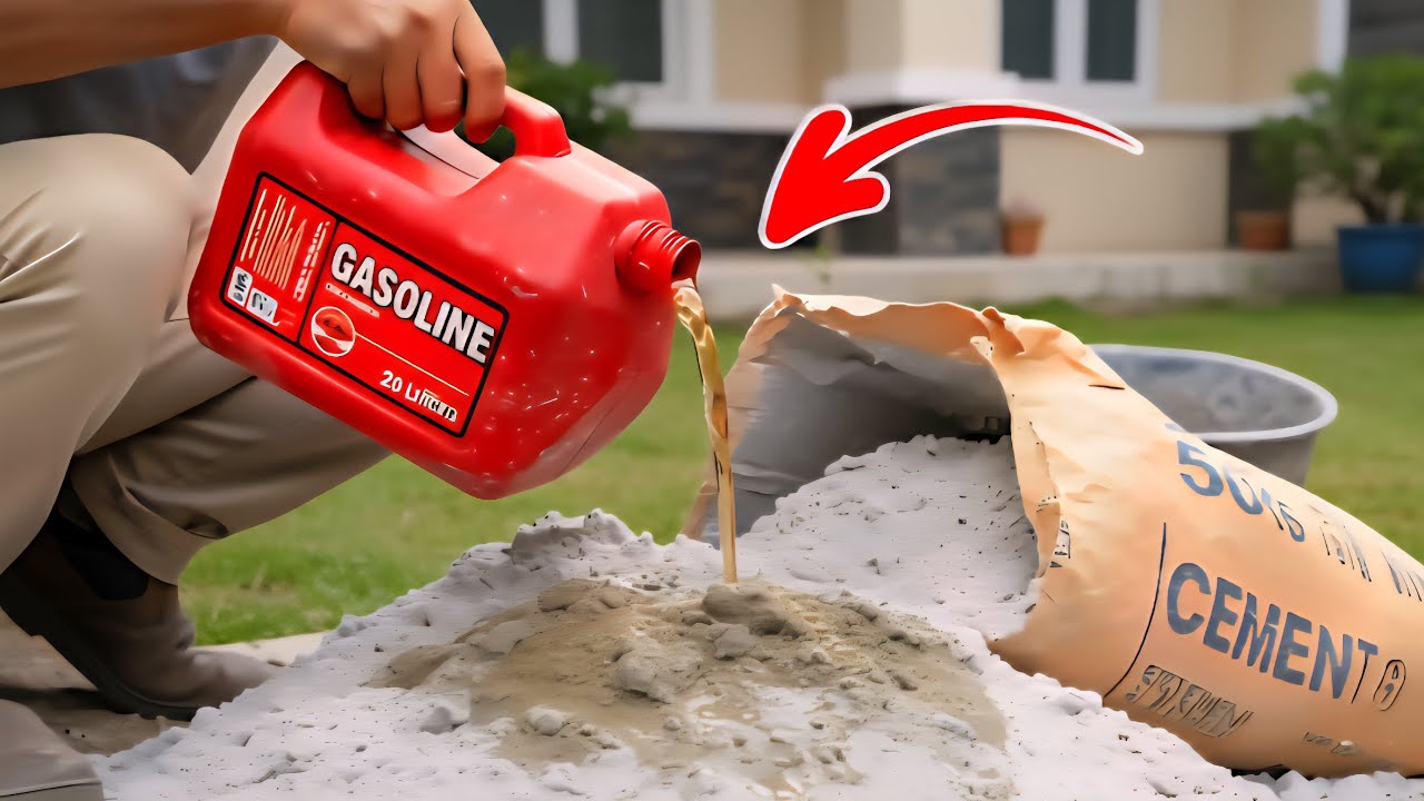 Mix GASOLINE with CEMENT and discover the amazing SECRET that no one ...