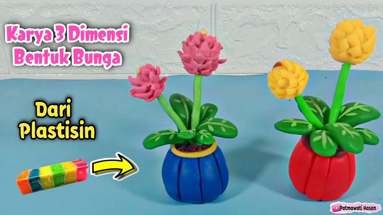 Cara Membuat Bunga 3 Dimensi Dari Plastisin || Karya 3 Dimensi Dari ...