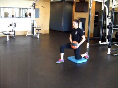 23 Core Training - Half-Kneeling Medicine Ball Chop and Lift - YouTube