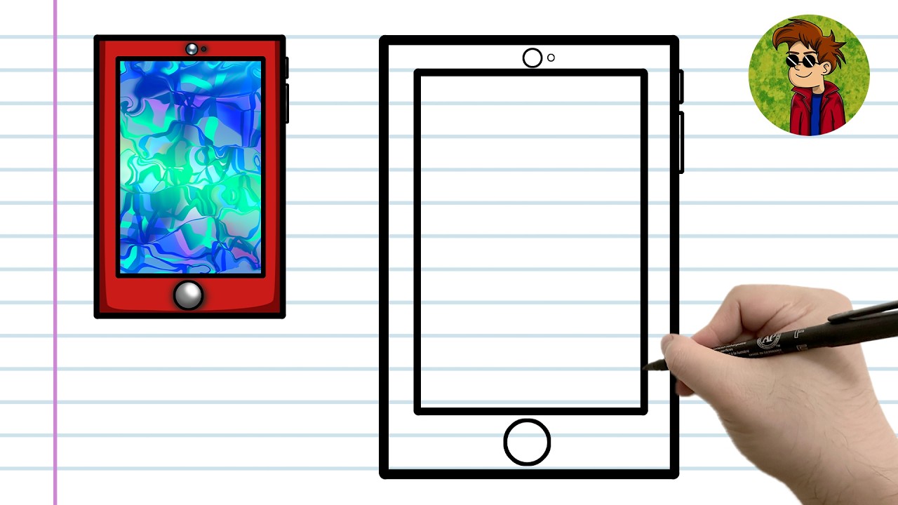 How To Draw & Color A Mobile Phone - YouTube