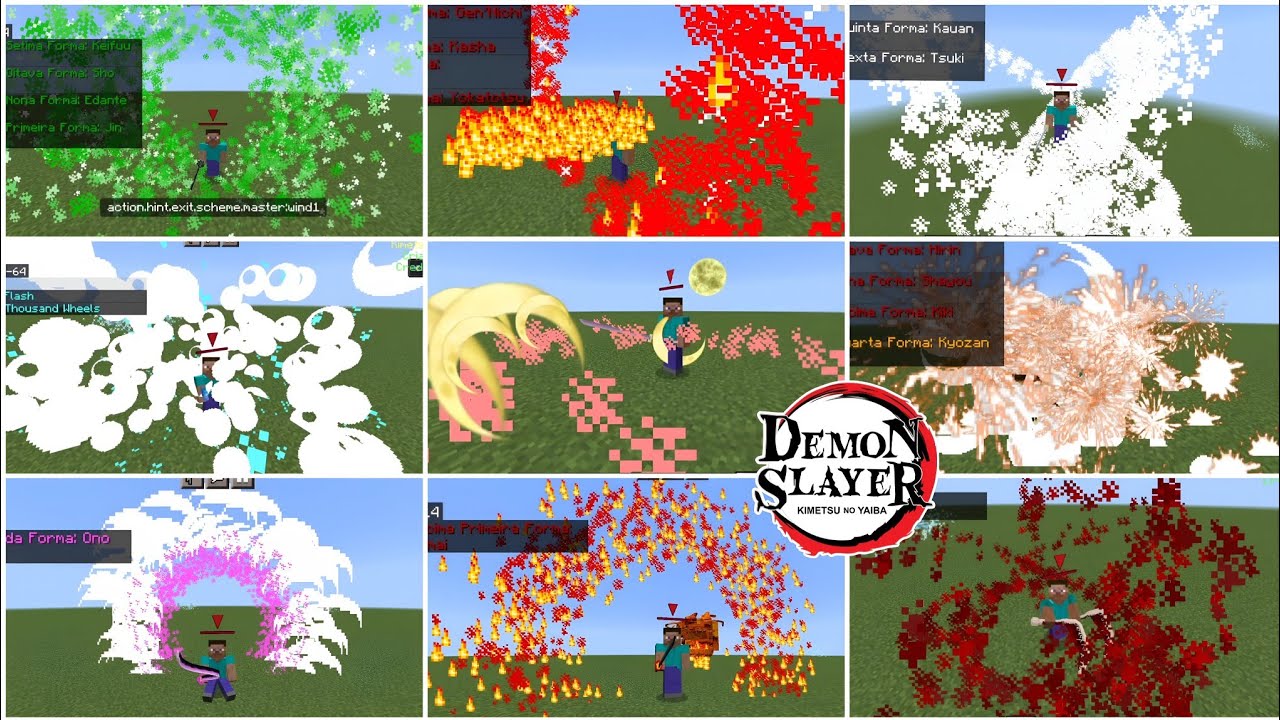 DEMON SLAYER MINECRAFT MOD/ADDON (KIMETSU NO YAIBA V3) || DEMON SLAYER ...