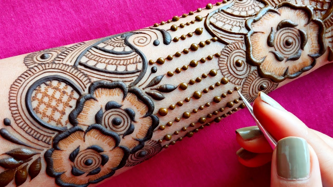 New Stylish Bangle Mehndi Design || Full Hand Arabic Bangle Mehndi ...