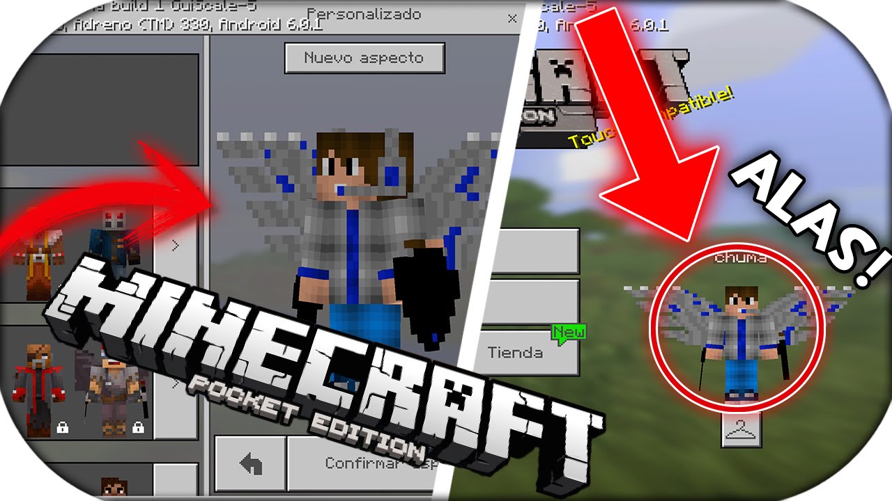 como DESBLOQUEAR ALAS!! en MINECRAFT PE 0.16.0 BUILD 4 - YouTube