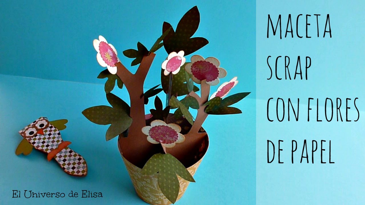 Regalos para el Día de la Madre, Maceta Scrapbook con Flores de Papel ...