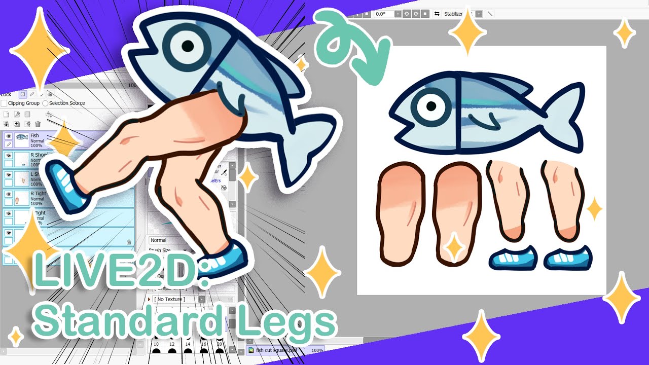 Drawing for Live2D: Advanced Components: Standard Legs - YouTube