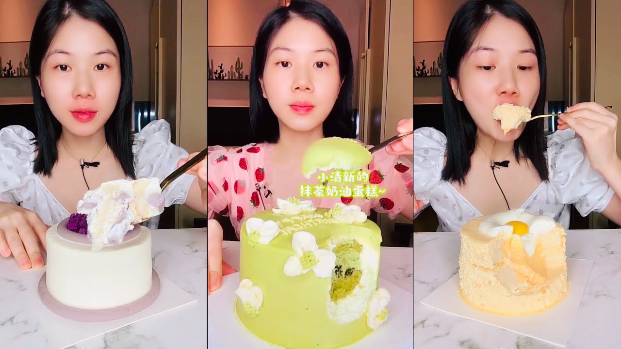 [ASMR Desserts] CREAMY CAKES ASMR/ Mukbang |먹방 | 饮食表演 | Eating Sound ...