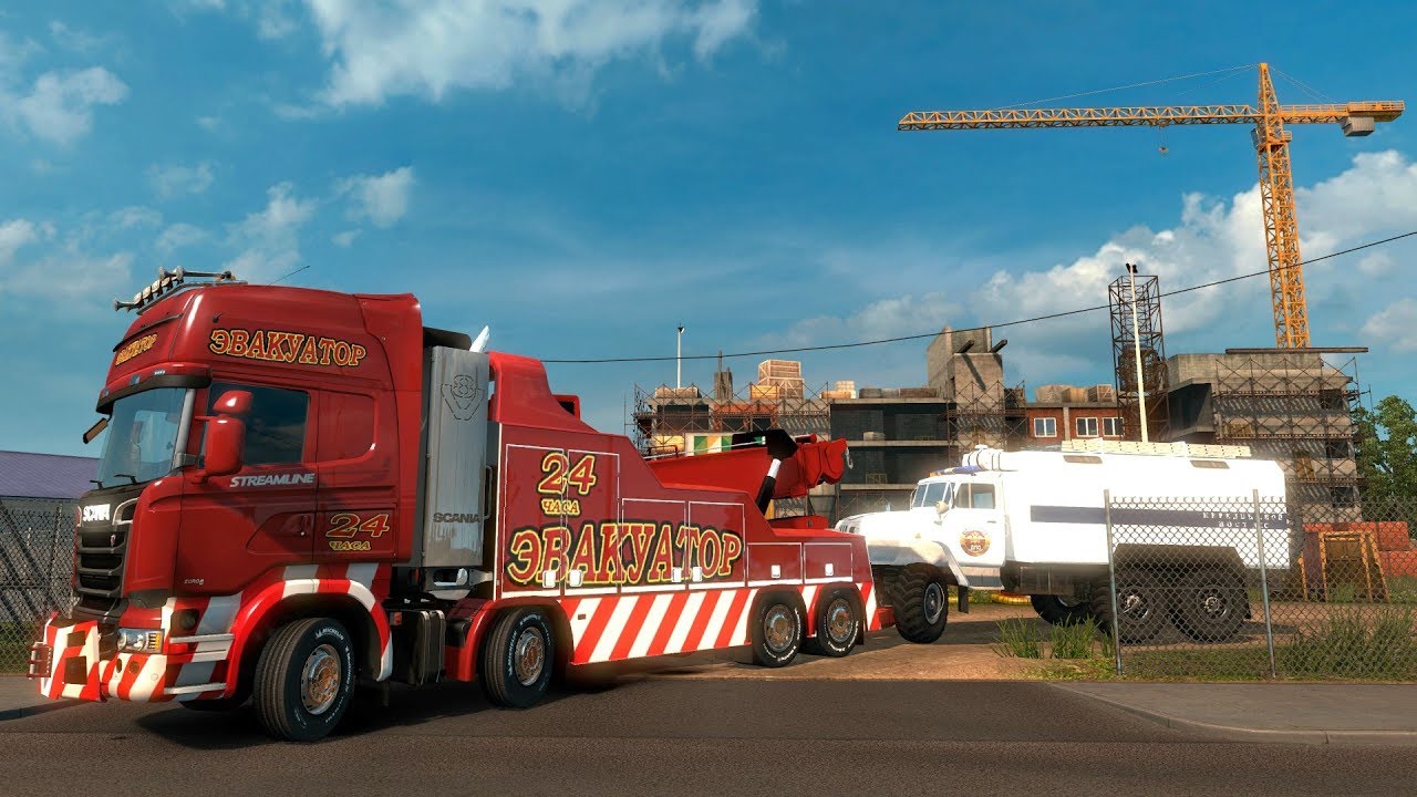 Grúa Scania Streamline 8X4 | Remolcando Camión Ruso de Estocolmo a ...