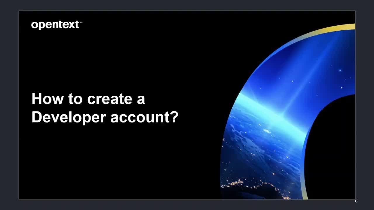 OpenText IM services How to Create a Developer Account - YouTube