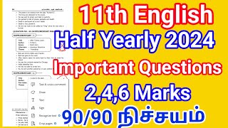 11th English 1 Day 90 90 Confirm 1 2 3 5 Mark 11th English Half Yearly ...