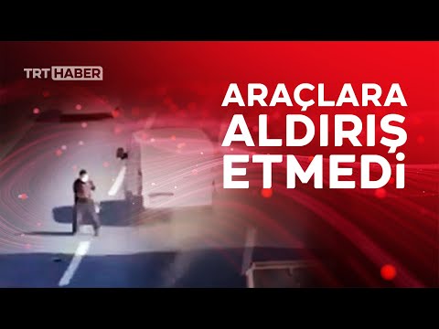 TEM'in ortasında duran yaya kazaya sebep oldu