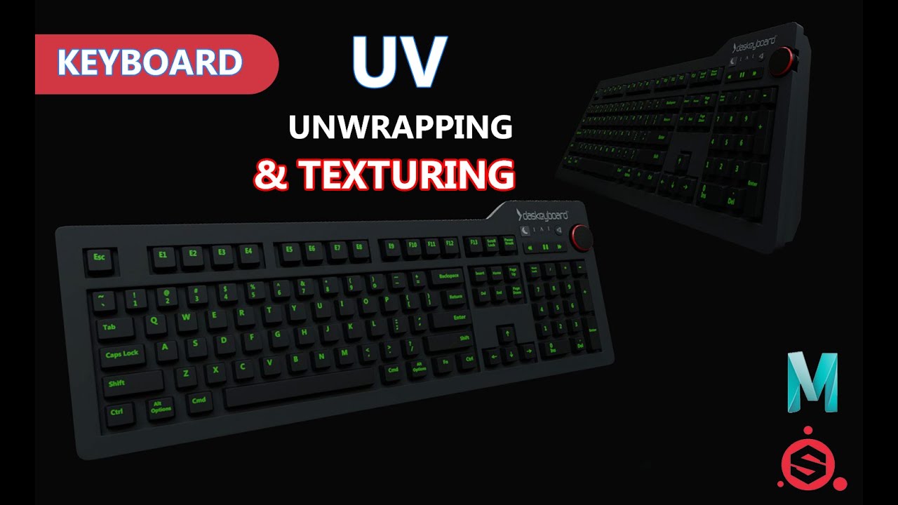3D Keyboard UV Unwrap & Texturing | Autodesk Maya + Substance 3D ...