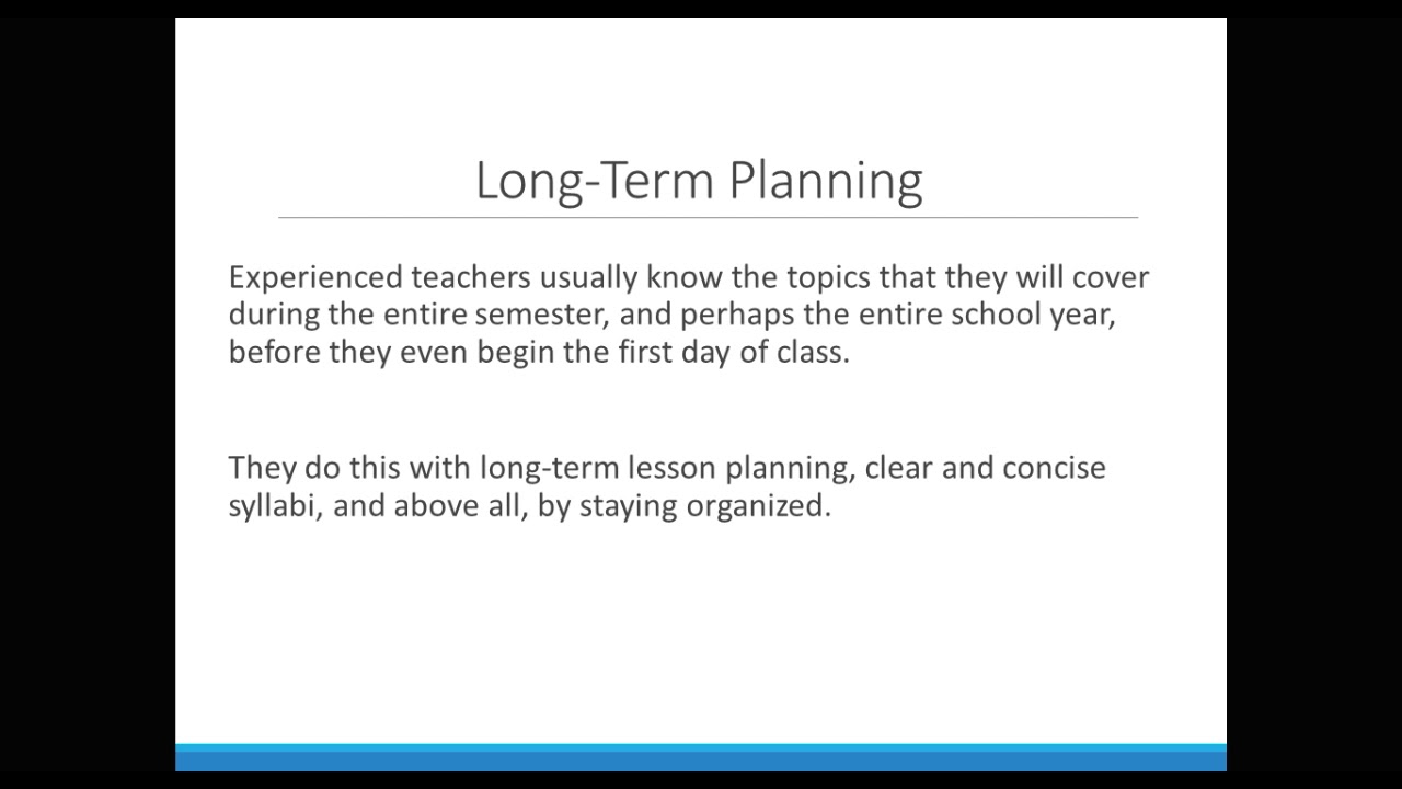 Long-Term Lesson Planning - YouTube