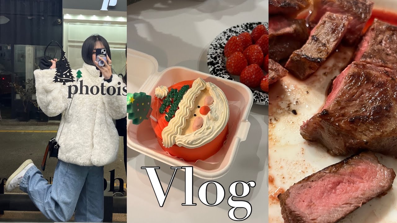 Vlog 알차게 크리스마스 주간 보낸 직장인 일상 브이로그🎅🏼 건강검진모젤 와인크리스마스 홈파티양꼬치건대 이자카야나이키 축구양말압구정 묵전보쌈에 쨔니