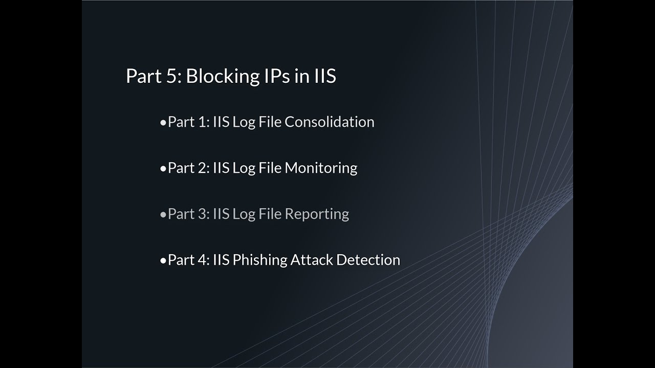 How To Automatically Detect And Resolve Dos And Phishing Attacks On An Iis Web Server Youtube