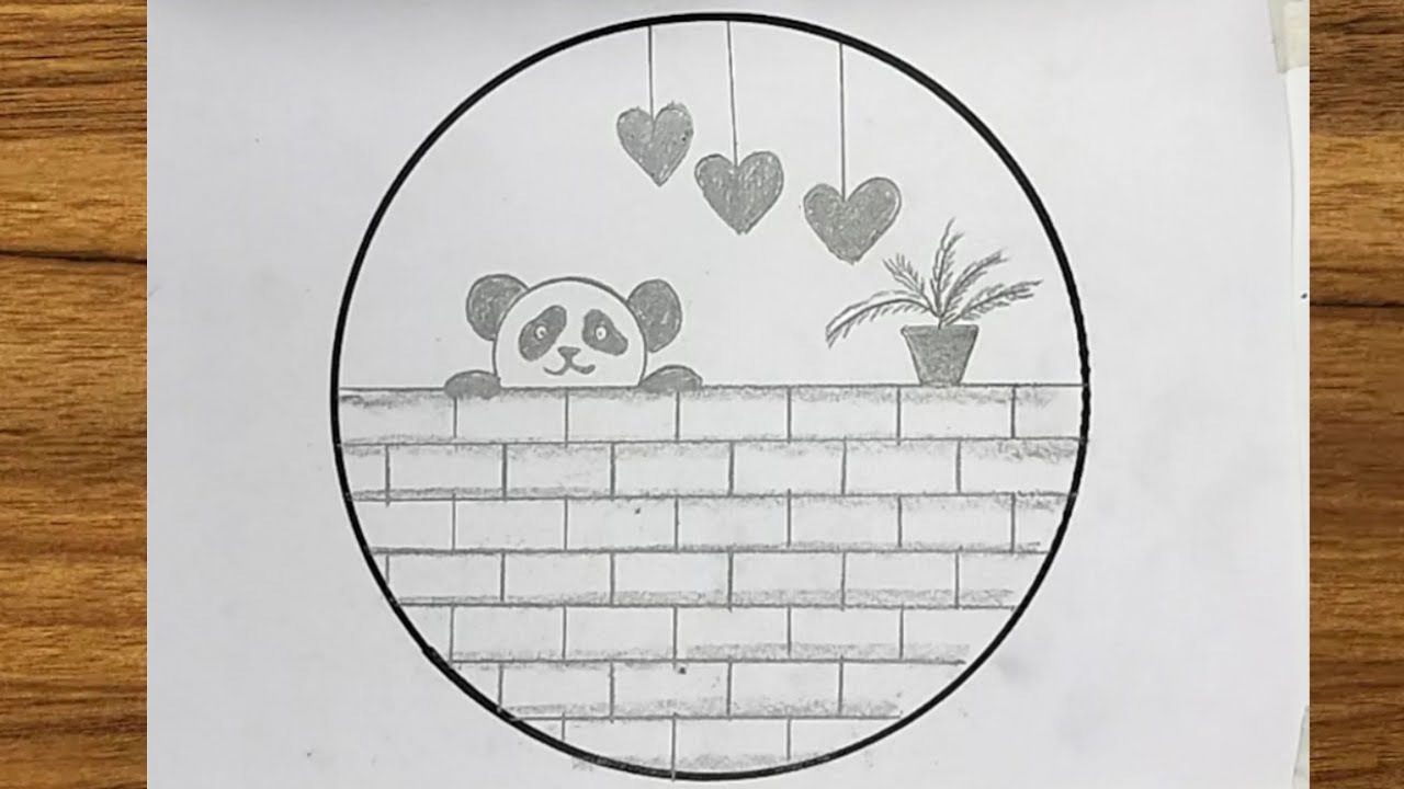 Pencil Drawing Circle Easy Drawing Tutorial Step By Step Panda 🐼 - YouTube