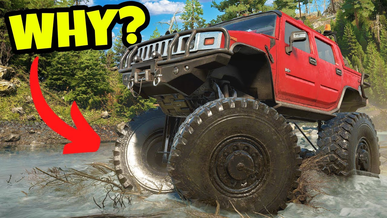 Using a HUMMER MONSTER TRUCK to Cross Rivers in Snowrunner Mods?! - YouTube