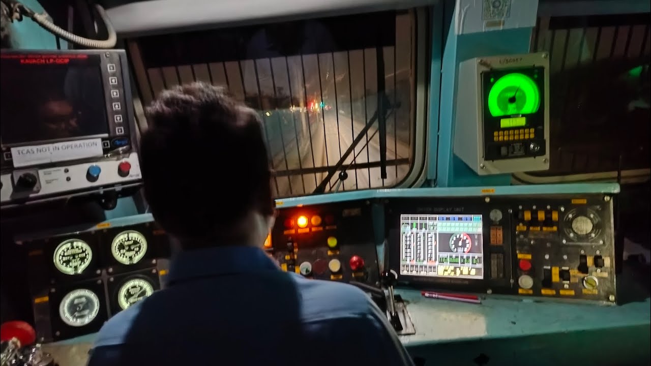 WAP-7 Locomotive inside night view | Cab view | #shorts #ytshorts # ...