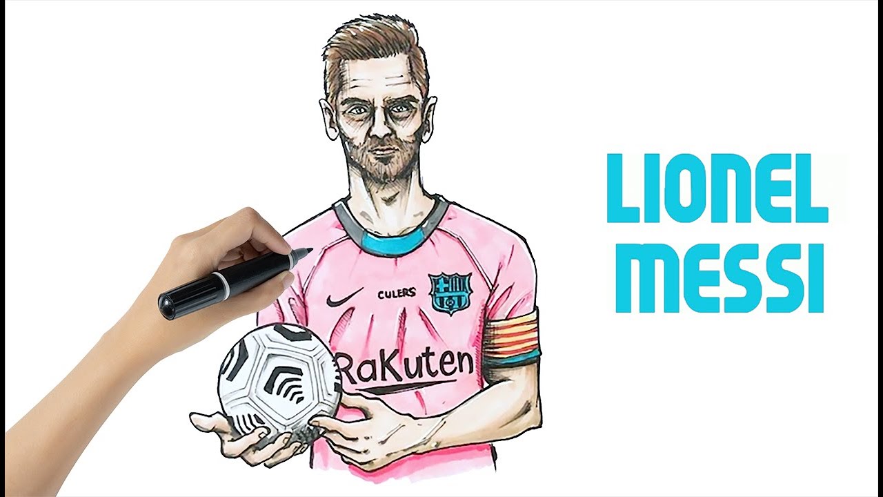 How to Draw Lionel Messi in the Pink FCB Shirt 🔵🔴 - YouTube