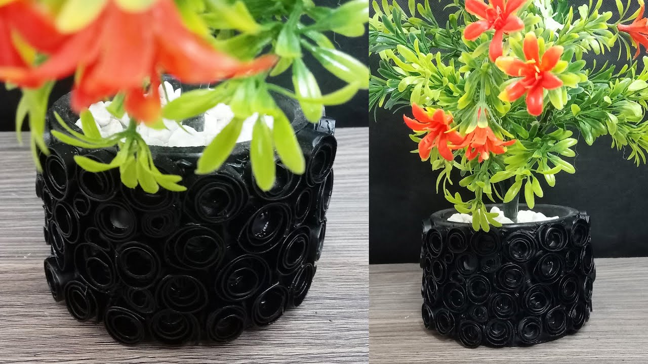 DIY Flower Pot | Cardboard Flower Pot | Flower Pot Making Idea ...