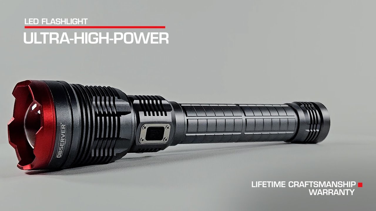 8000 Lumen Ultra-High Power LED Rechargeable Flashlight with Phone ...