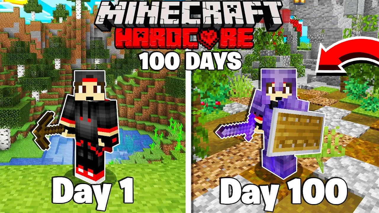 I Survived 100 Days in HARDCORE Minecraft... And Here's What Happened ...