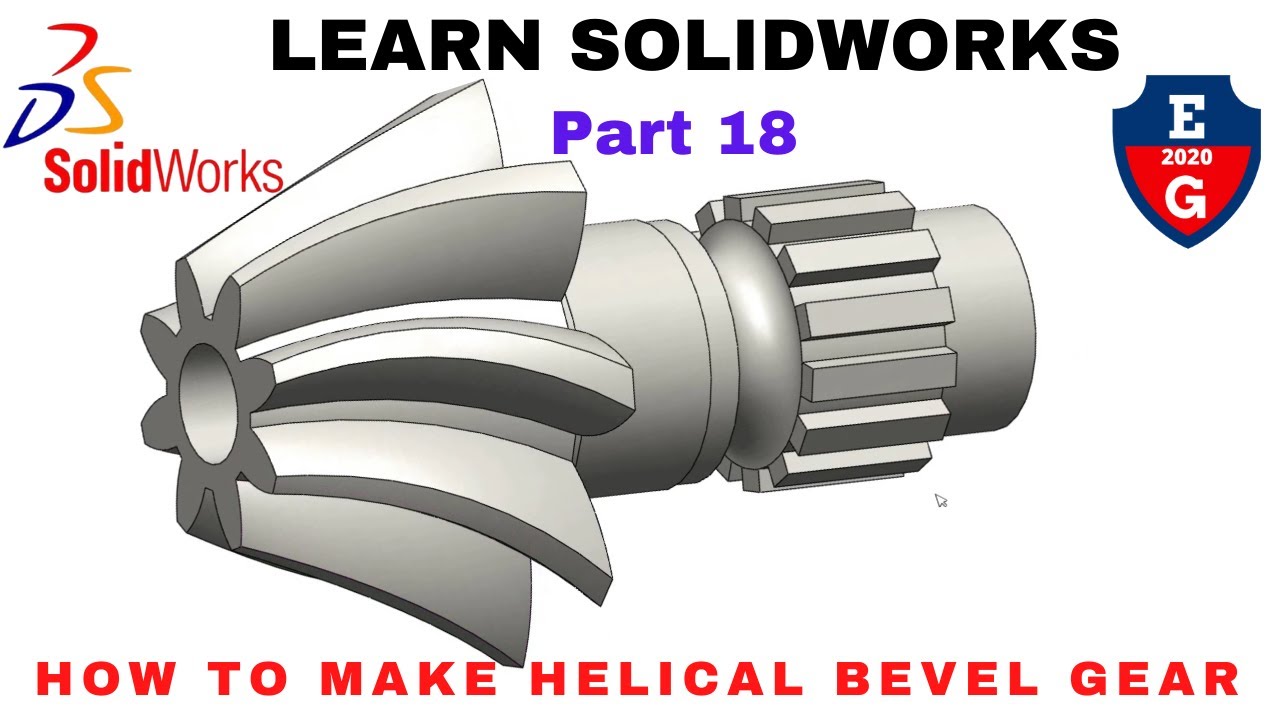 18| How to make Helical Bevel Gear in SolidWorks| 3D modeling| learn ...
