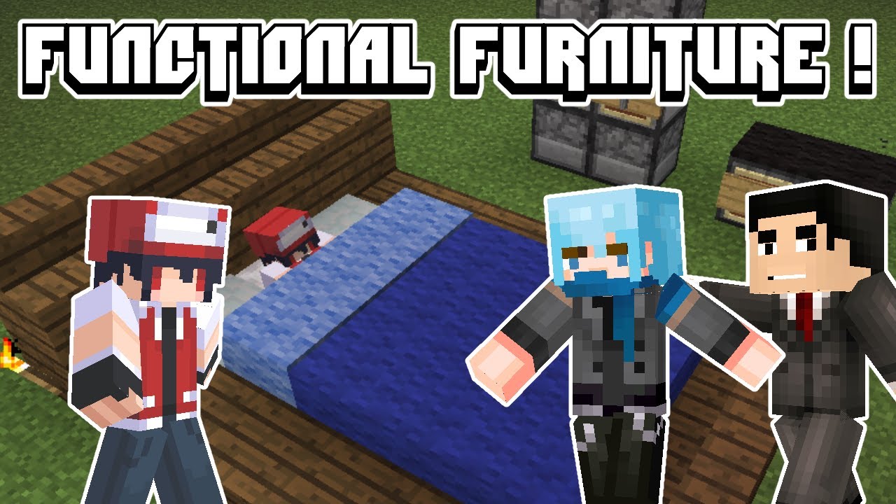 Minecraft Functional Furniture in Vanilla! COLORED BEDS, REFRIGERATORS ...