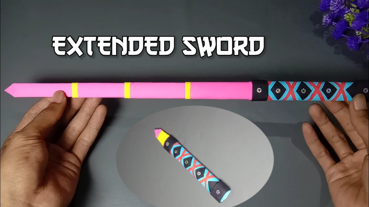 EXTENDED SWORD ORIGAMI WORLD EWSY TUTORIAL | PAPER SWORD ORIGAMI | HOW ...
