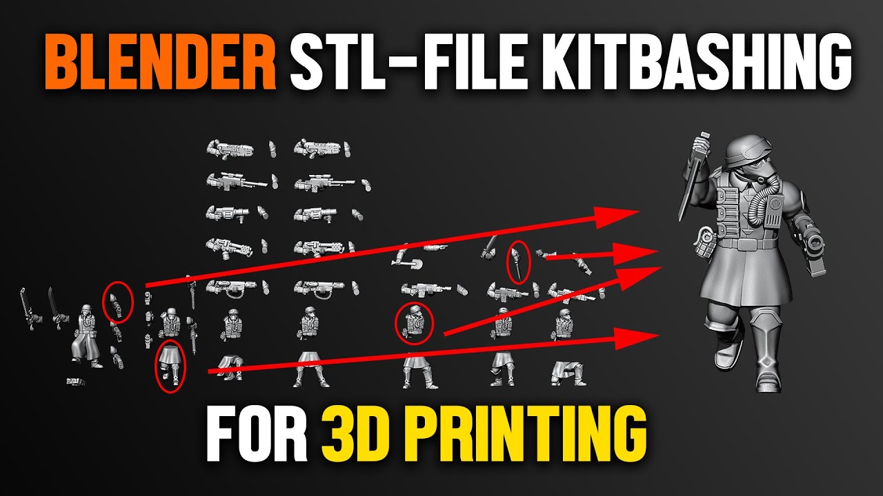 How To Kitbash STL-Files for 3D Printing in Blender - YouTube
