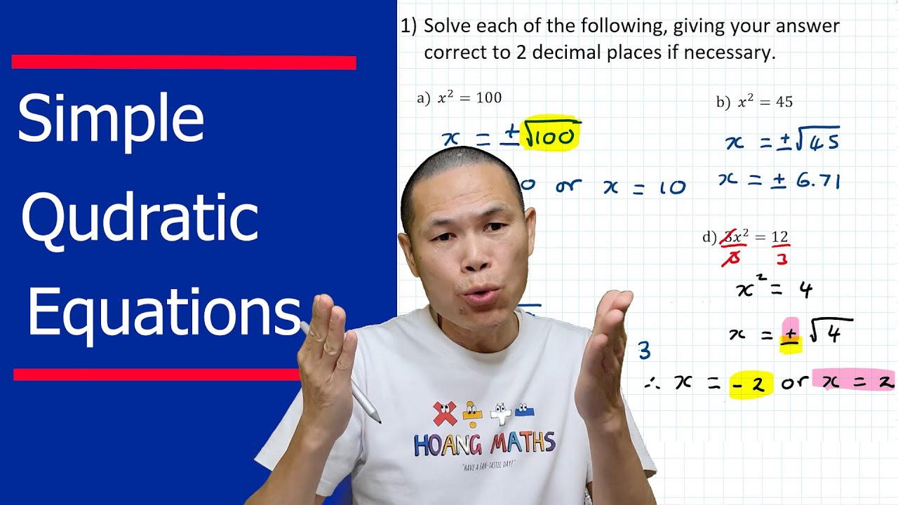 Simple Quadratic Equations: Part 1 - YouTube