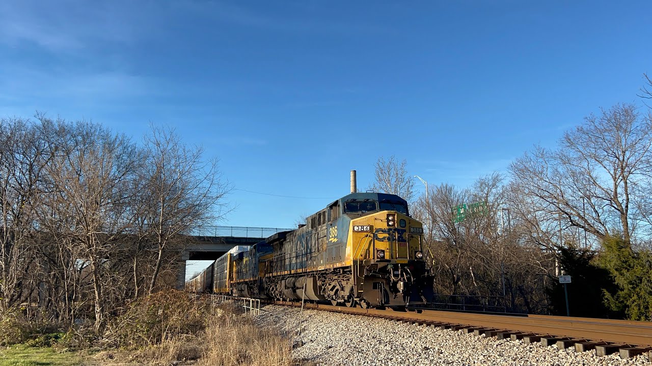 CSX AC44CW 386 w/ Very Strange K5H Leads I141-18 on 12/19/23 - YouTube