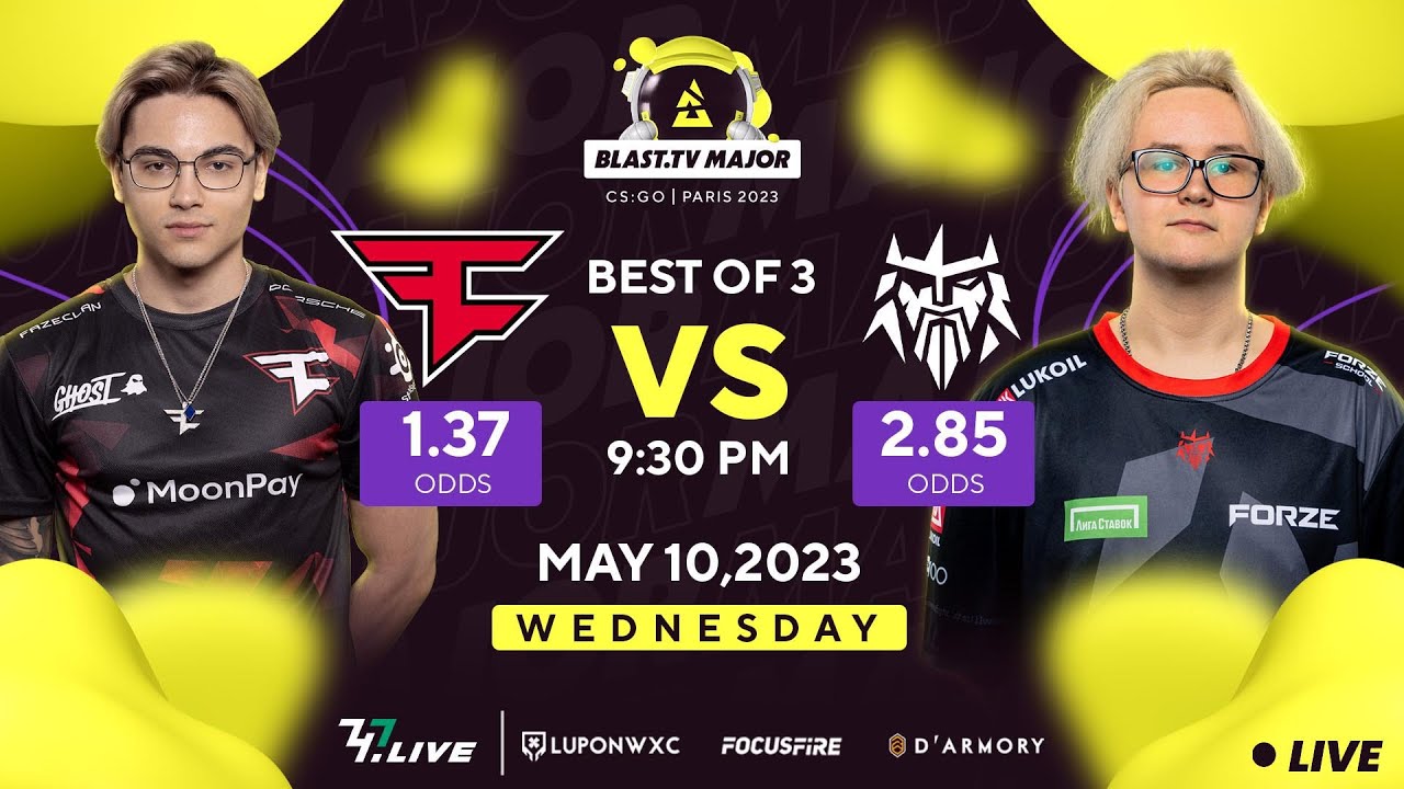 LIVE: FaZe Clan vs forZe [BO3] | BLAST.tv Paris Major 2023: Challengers ...