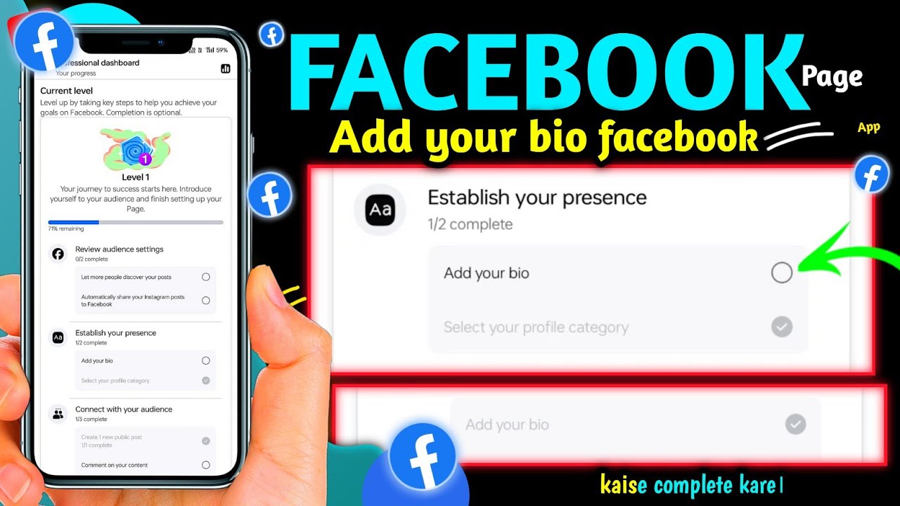 establish your presence facebook // add your bio facebook page - YouTube