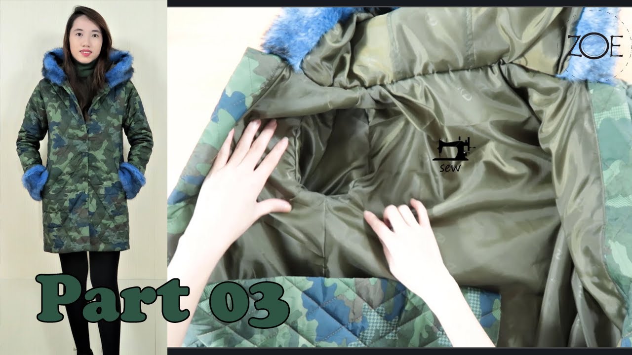 DIY Sewing Puffer Jacket Part 3 sewing sleeve with lining | Zoe DIY ...